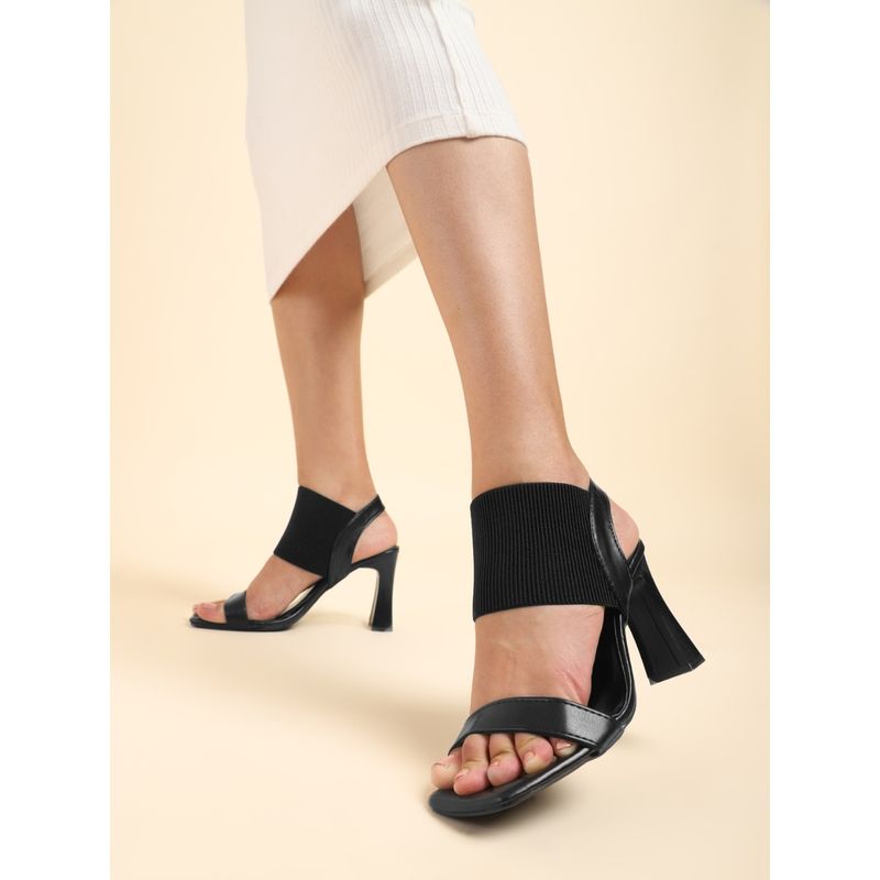 Buy Truffle Collection Black Solid Heels Online