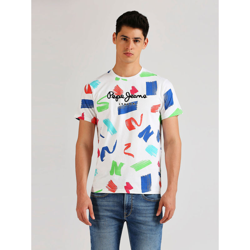 Buy Pepe Jeans Garfield Brush Stroke Inspired Brand Carrier T-Shirt ...