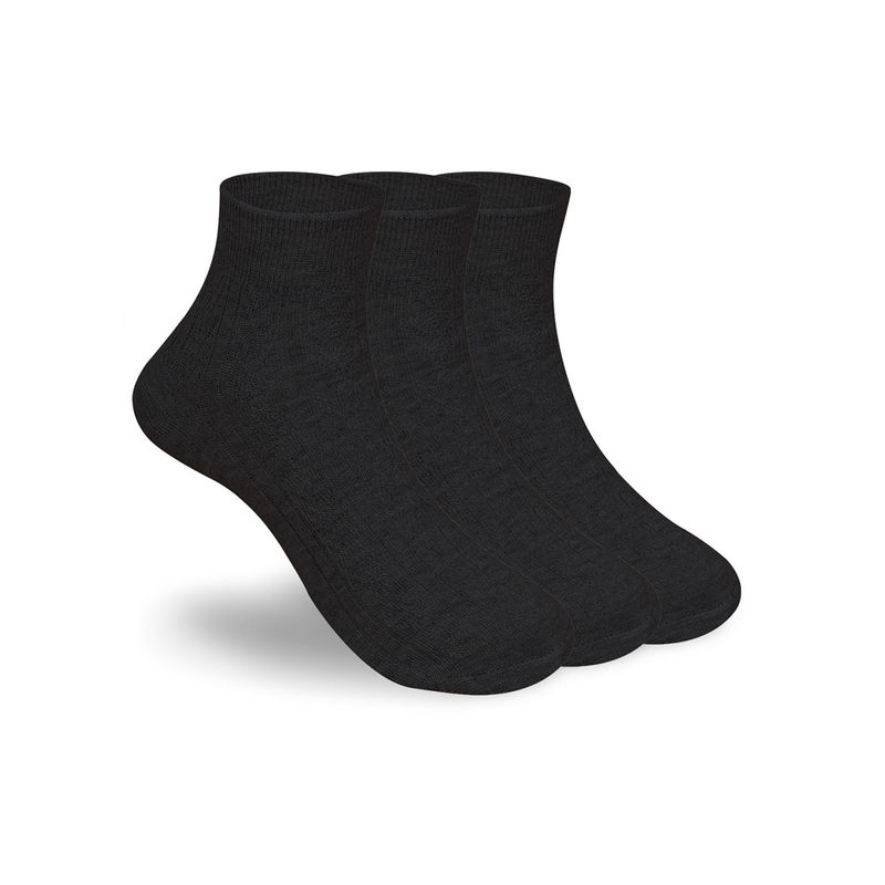 Buy Footprints Black Anti-Odor Bamboo Ankle Causal Designer Socks (Pack ...