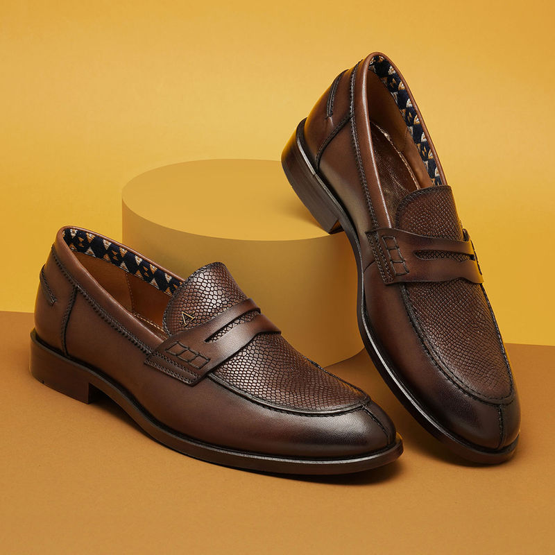 Buy Arrow Men Foster Brown Formal Slip On Shoes Online