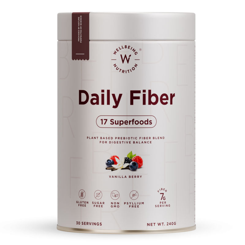Buy Wellbeing Nutrition Daily Prebiotic Fiber, 17 Superfoods, Bloating ...
