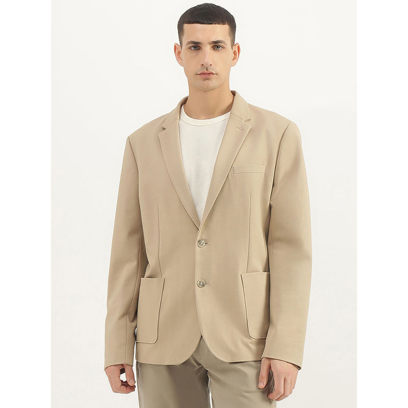 Buy United Colors of Benetton Beige Regular Fit Textured Blazer Online