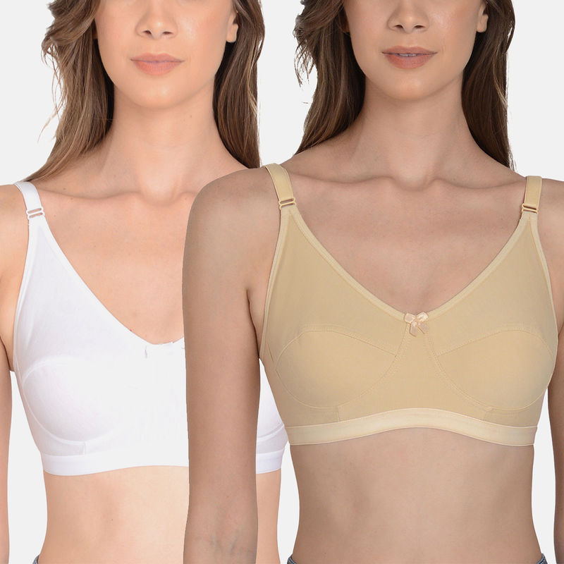 Buy Mod & Shy Pack of 2 Women Solid Non Cut and Sew Bra - Multi-Color (42B) Online
