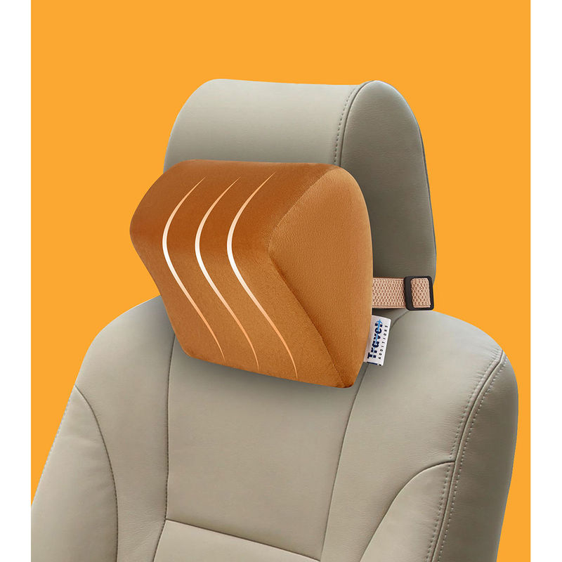 Buy Travel Addition Big Memory Foam Car Seat Head Rest Pillow - Beige ...