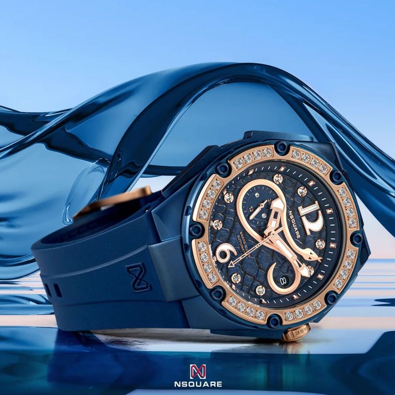 Buy NSQUARE Snakequeen 39 mm Swarovski Crystal Round Dial Womens Watch ...