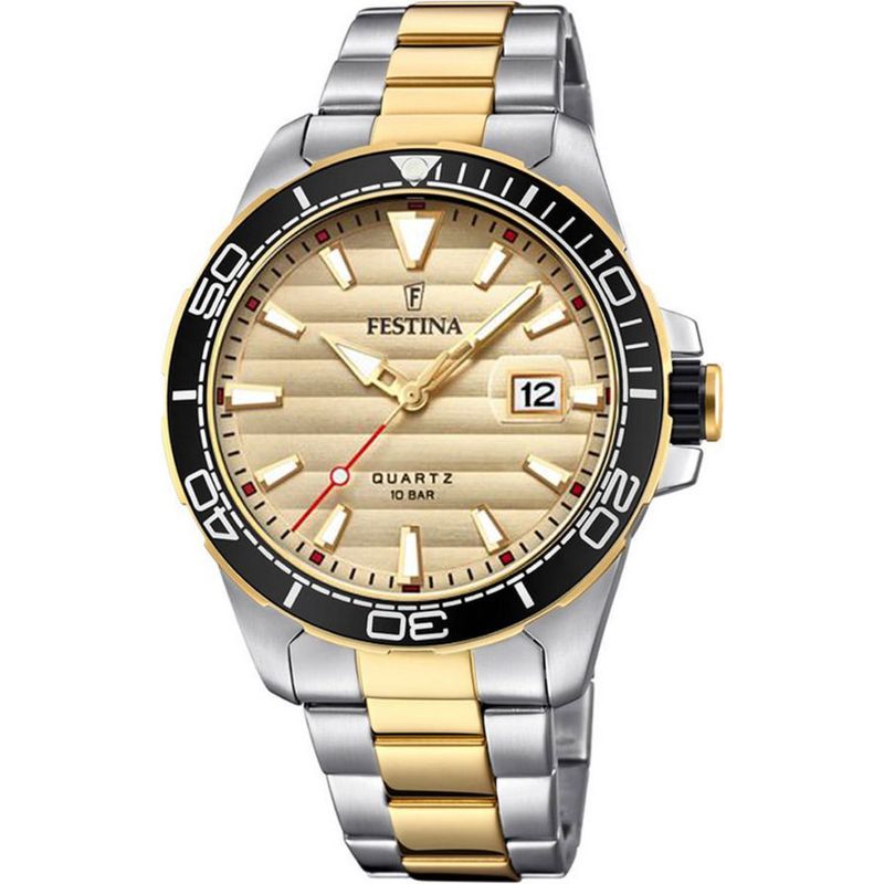 Buy Festina F20362/1 Gold Dial Analog Watch For Men Online