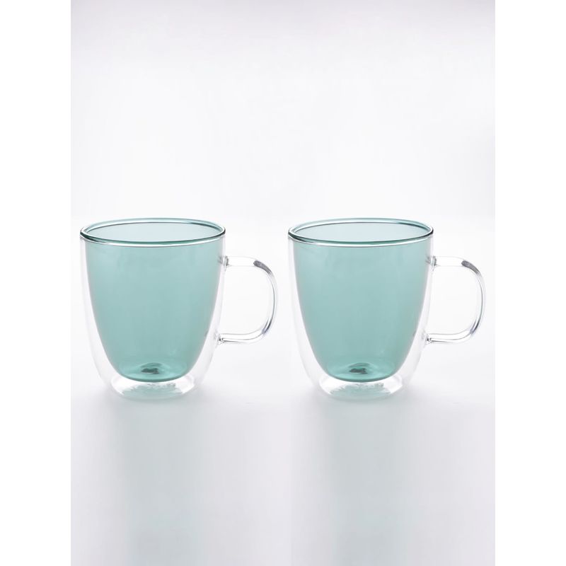 Buy The Better Home Zest Series Coloured Double Wall Glass Cup 2Pcs ...