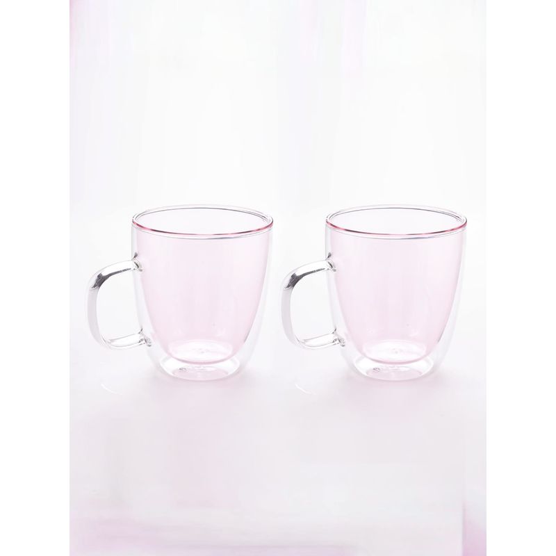 Buy The Better Home Zest Series Coloured Double Wall Glass Cup 2Pcs ...
