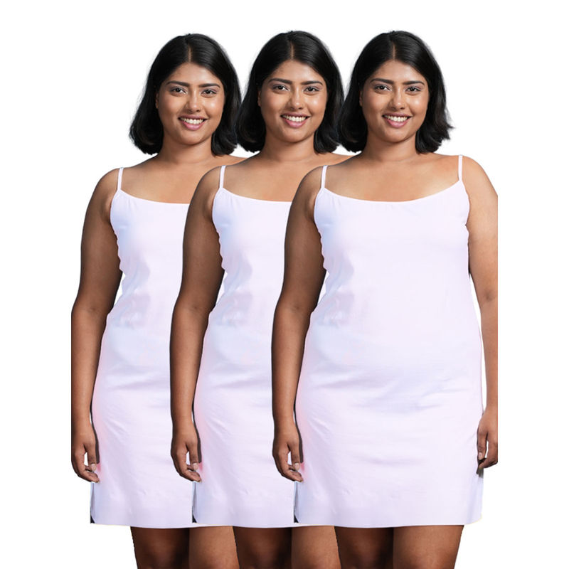 Buy Adira White Plus Size Kurti Camisole (Pack of 3) Online