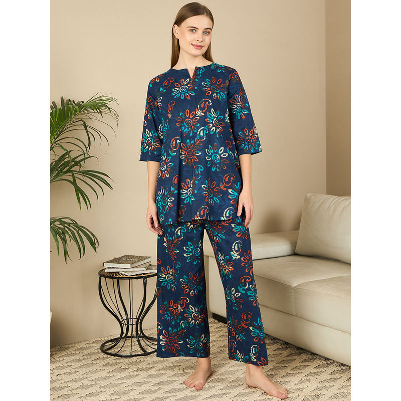 Buy July Nightwear Cotton Kurti With Pyjama For Women (Set of 2) Online