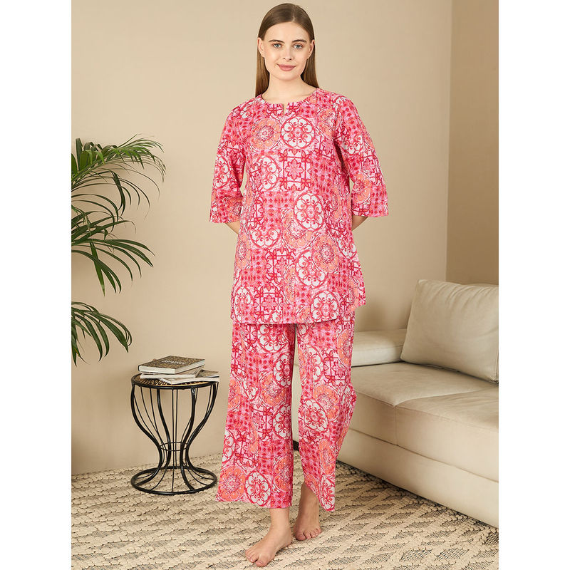 Buy July Nightwear Cotton Kurti With Pyjama For Women (Set of 2) Online