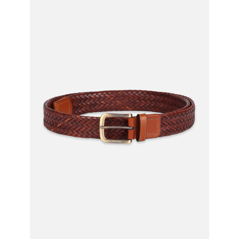 Buy Allen Solly Men Brown Patterned Casual Belt Online