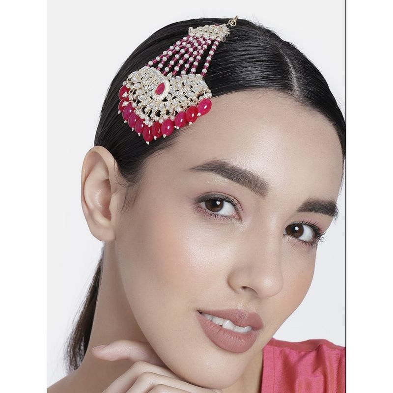 Buy LAIDA Gold Plated Jhoomar Style Ruby Royal Passa Jhoomar Online