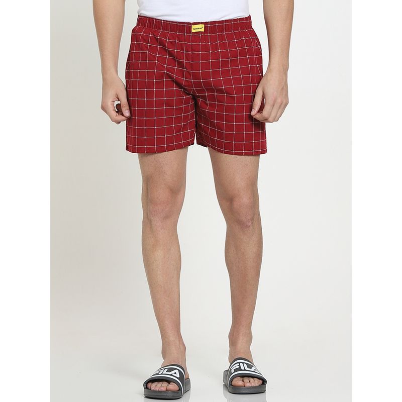 Bewakoof Checkered Boxer - Red: Buy Bewakoof Checkered Boxer - Red ...