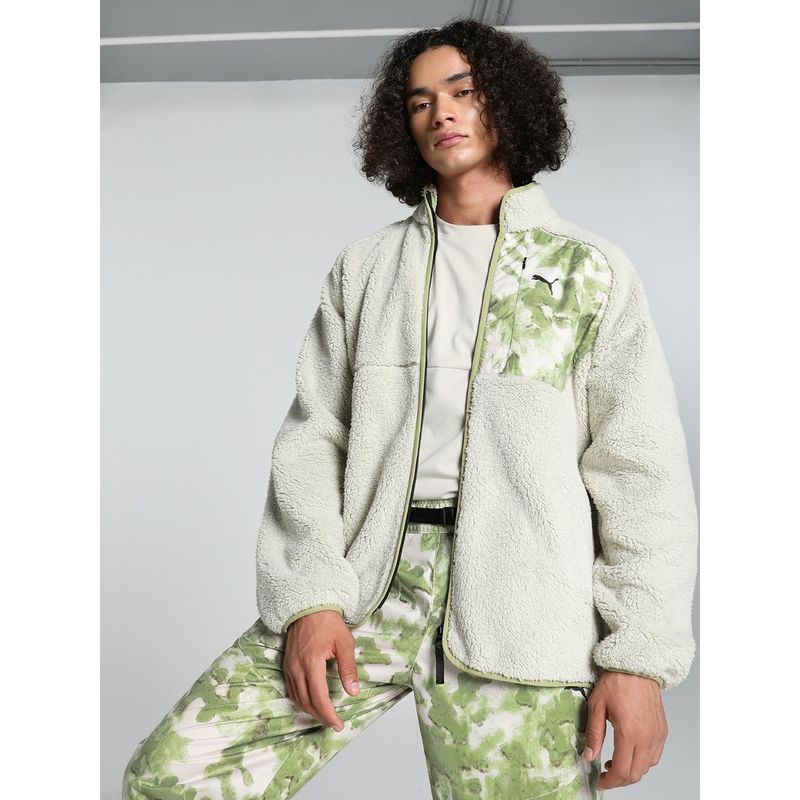 Buy Puma Tech Sherpa Green Track Jacket for Men Online