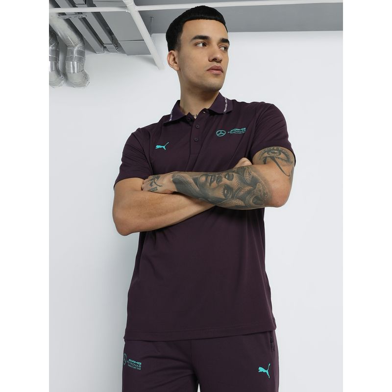 Buy Puma Mercedes Petronas Amg F1 Cloudspun Men Purple Polo T-Shirt Online