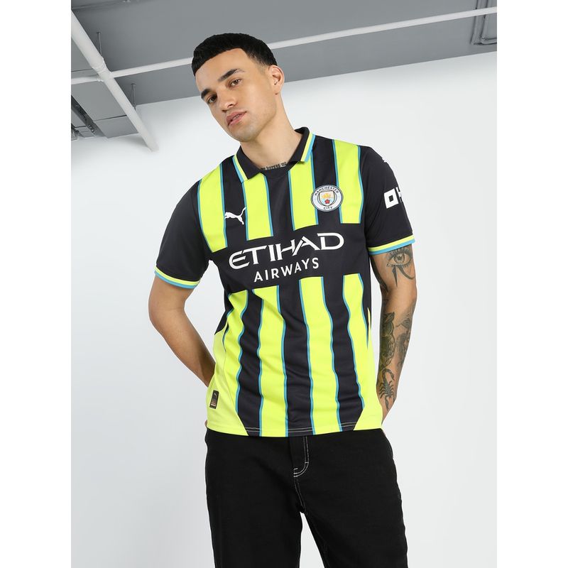 Buy Puma Manchester City Football Club Away Replica Men Blue Polo T ...