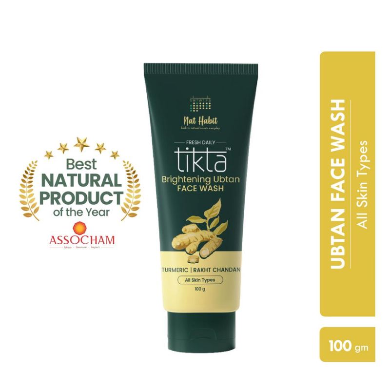 Buy Nat Habit Brightening Ubtan Face Wash, Tikta for Dull Skin, Anti ...