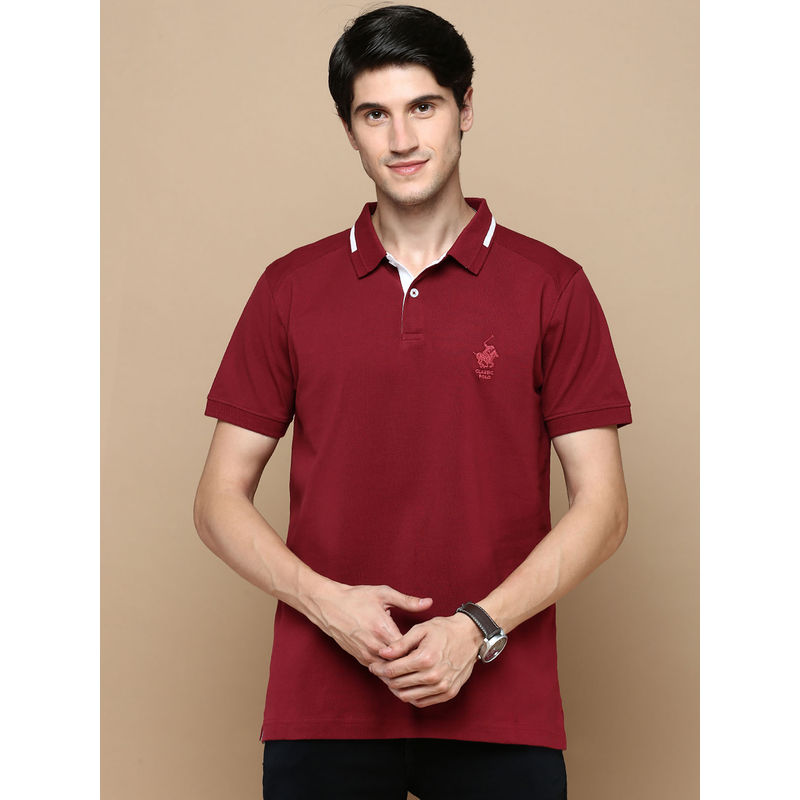 Buy Classic Polo Men Maroon Polo T-Shirt Online