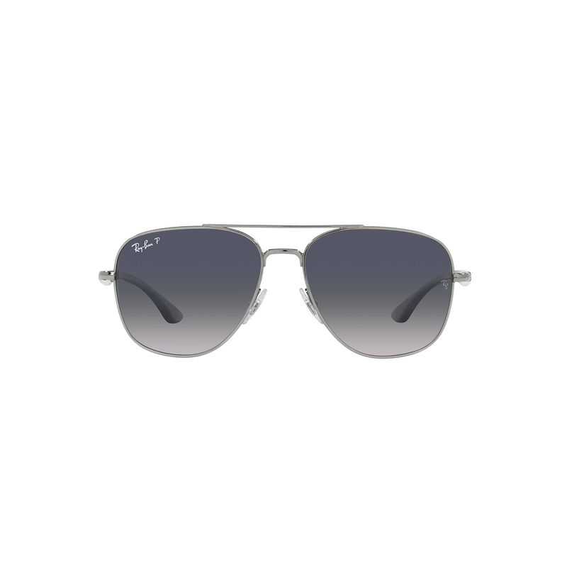 Buy Ray-Ban Gunmetal Sunglasses 0RB3683 Square Black Frame Blue Lens ...