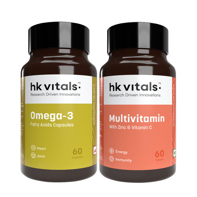 Buy HealthKart Hk Vitals Omega 3 Supplement And Multivitamin Combo, For ...