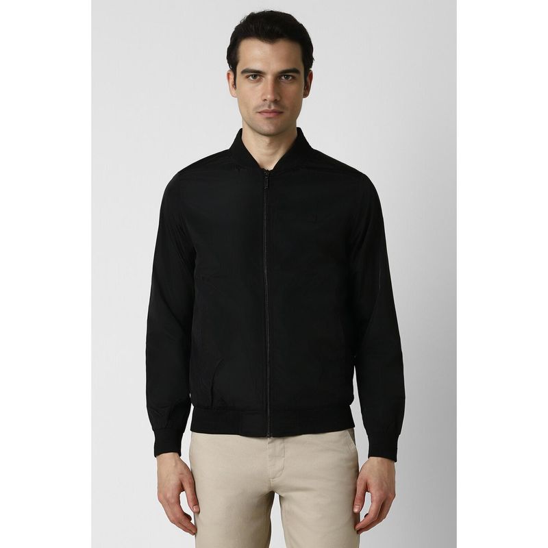 Buy Van Heusen Men Black Solid Casual Jacket Online