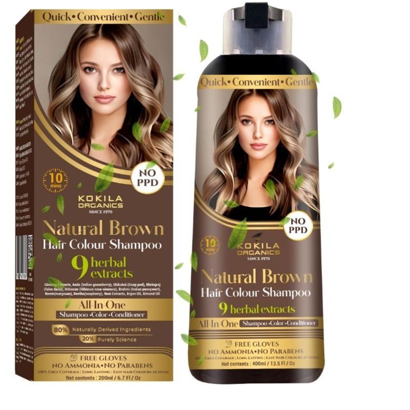Buy KOKILA NO PPD Hair Color Shampoo - Natural Brown Online