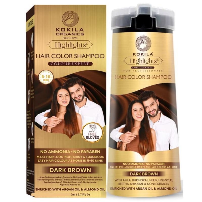 Buy KOKILA Hair Color Shampoo - Dark Brown Online