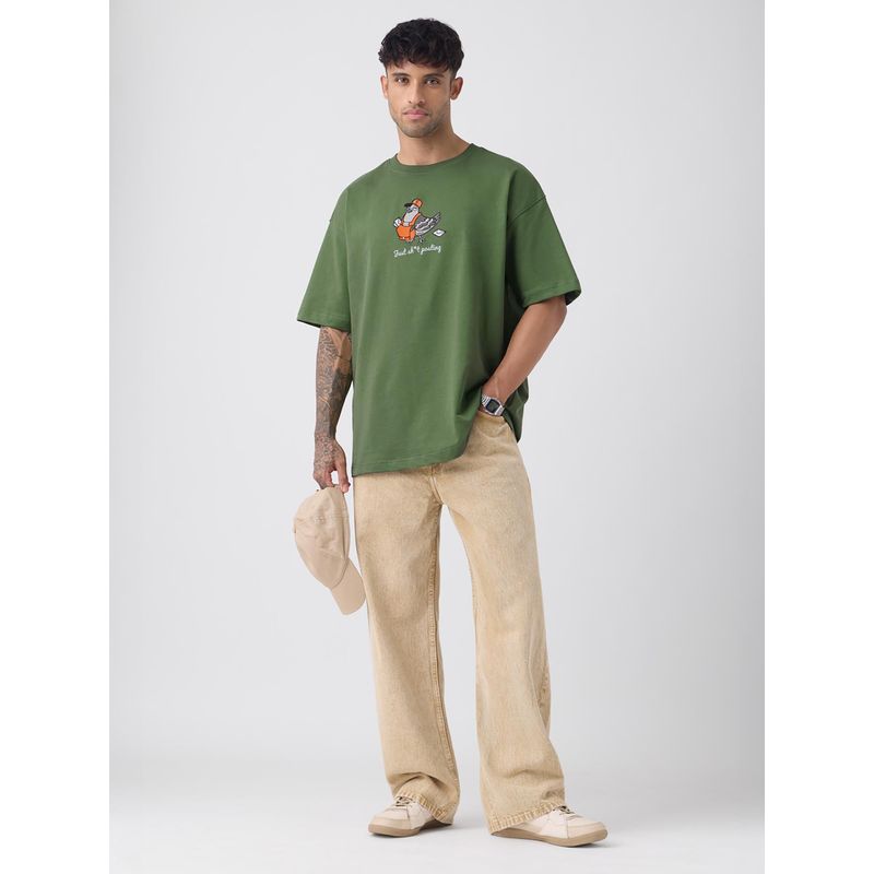 Buy The Souled Store Post Olive Men Oversized T-Shirt Online
