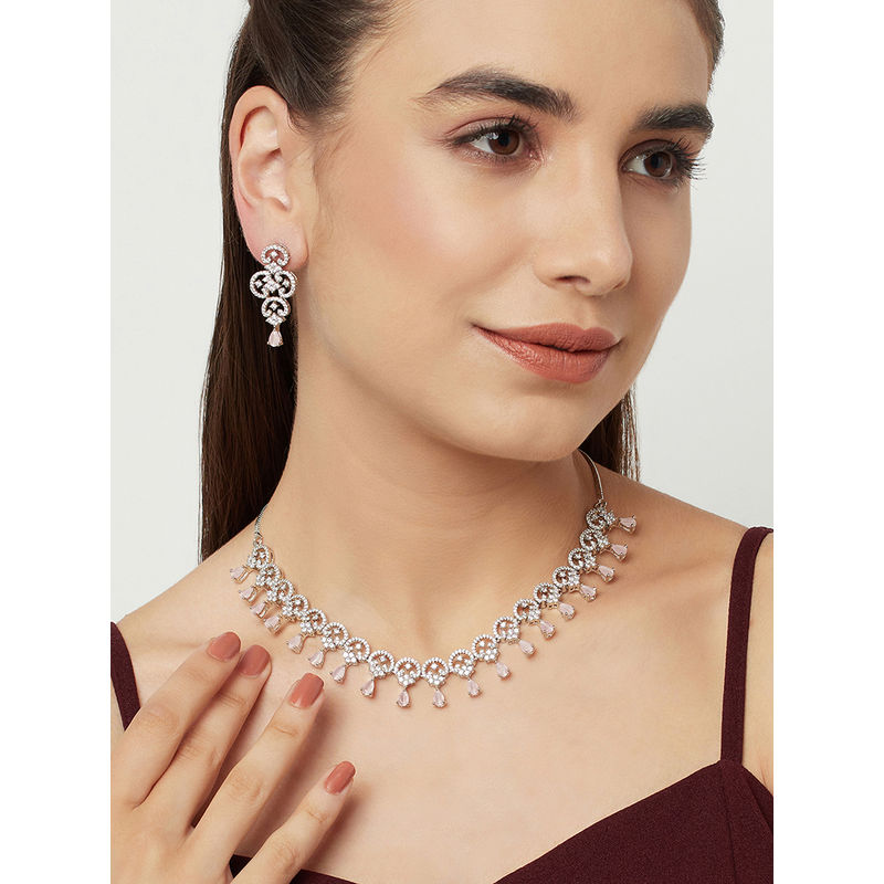 Buy Voylla Zircon Gems Adorned Necklace Set Online