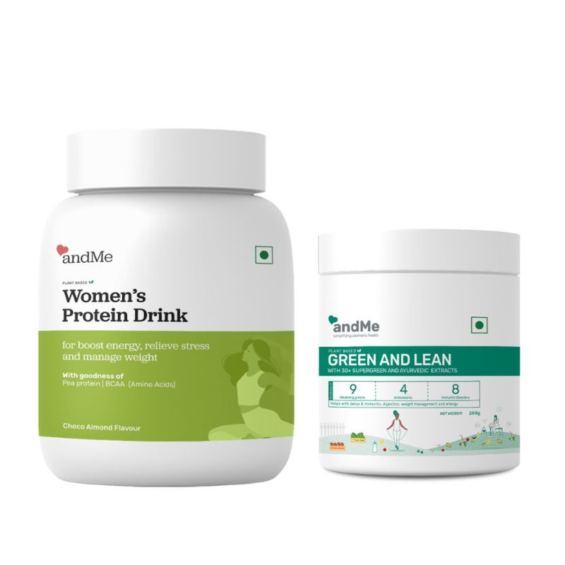 Buy andMe Women'S Plant Protein Powder (Choco Almond) + andMe Green ...