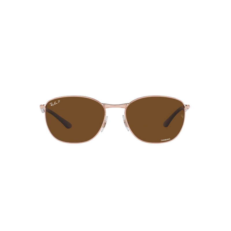 Buy Ray-Ban Rose Gold Sunglasses (0RB3702-Pillow-Gold Frame-Brown Lens ...