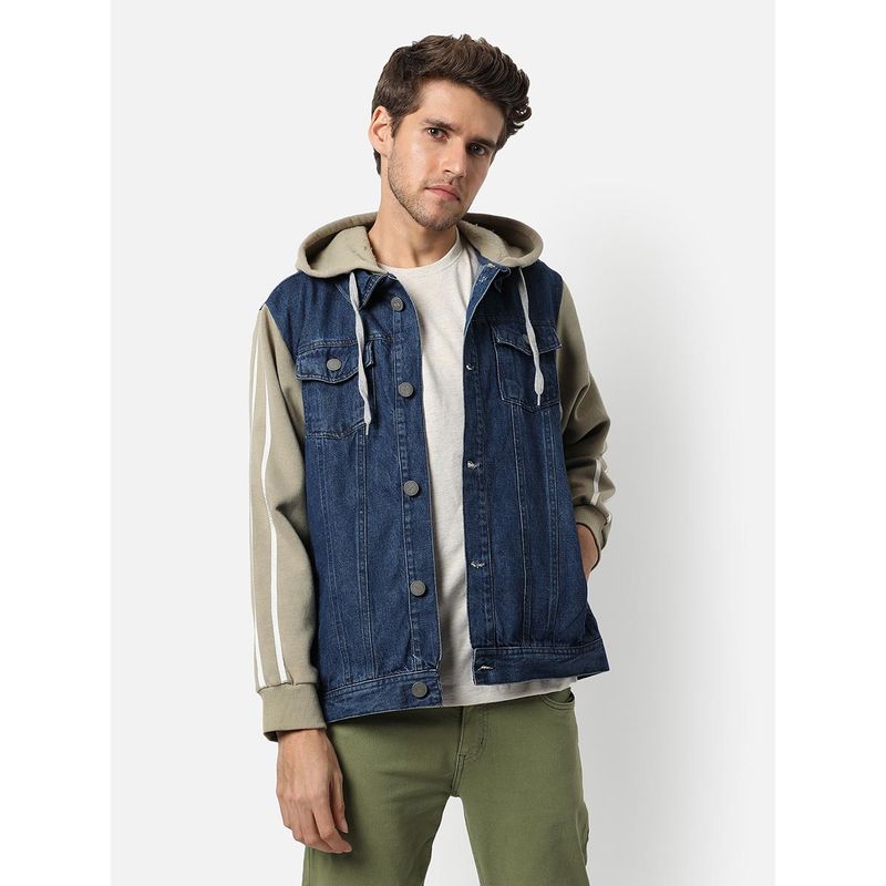 Buy Campus Sutra Colorblock Full Sleeve Denim Jacket Online