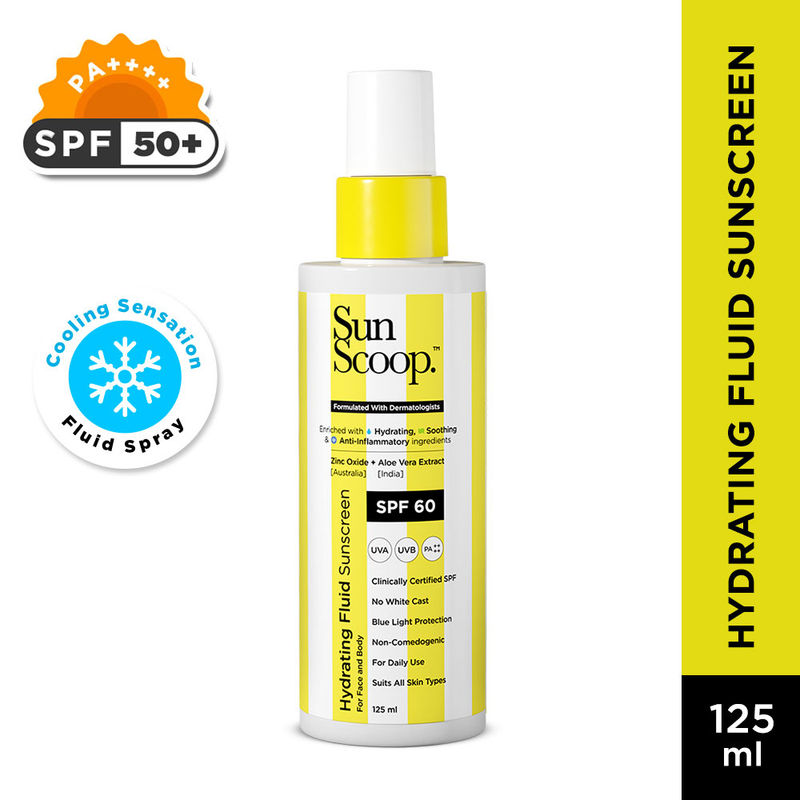 Buy SunScoop Hydrating Face & Body Fluid Sunscreen Spray, SPF 60 PA ...