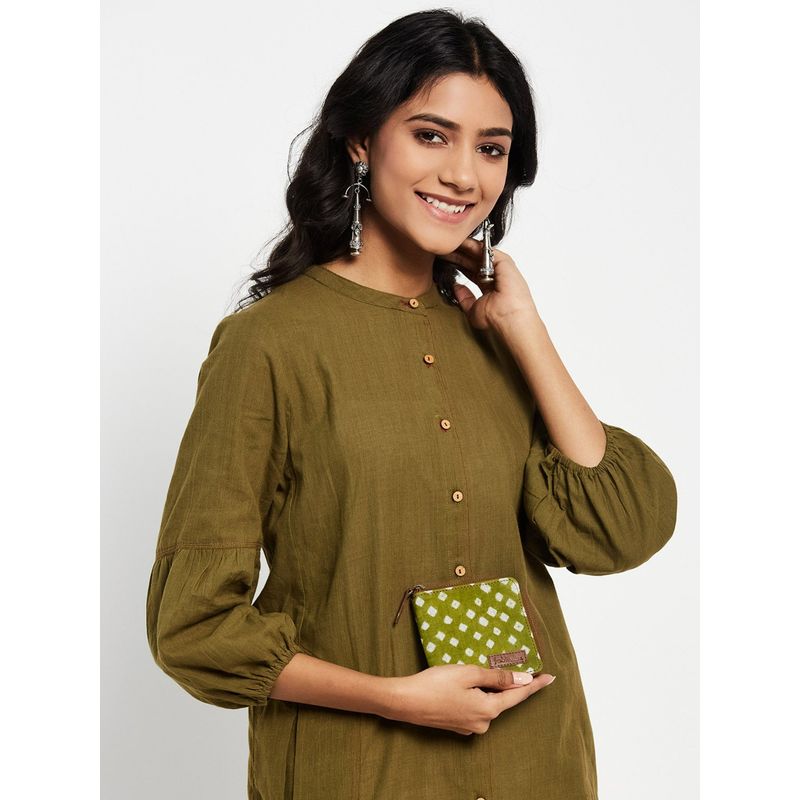 Buy Fabindia Fabric Green Wallet Online