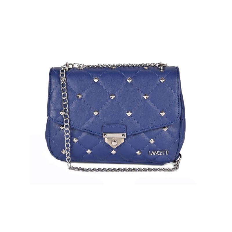 Buy LANCETTI Scherzare Blue Soft One Size Flap Bag Online