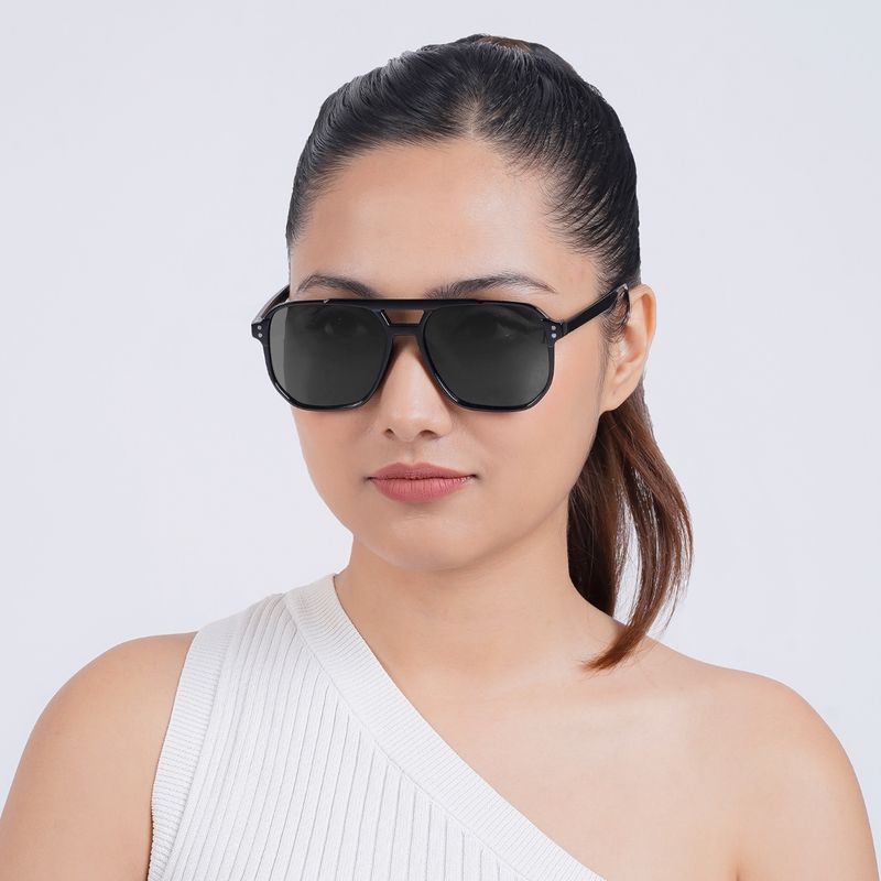 Buy Joker & Witch Urbana Black Rectangular Aviators (53) Online