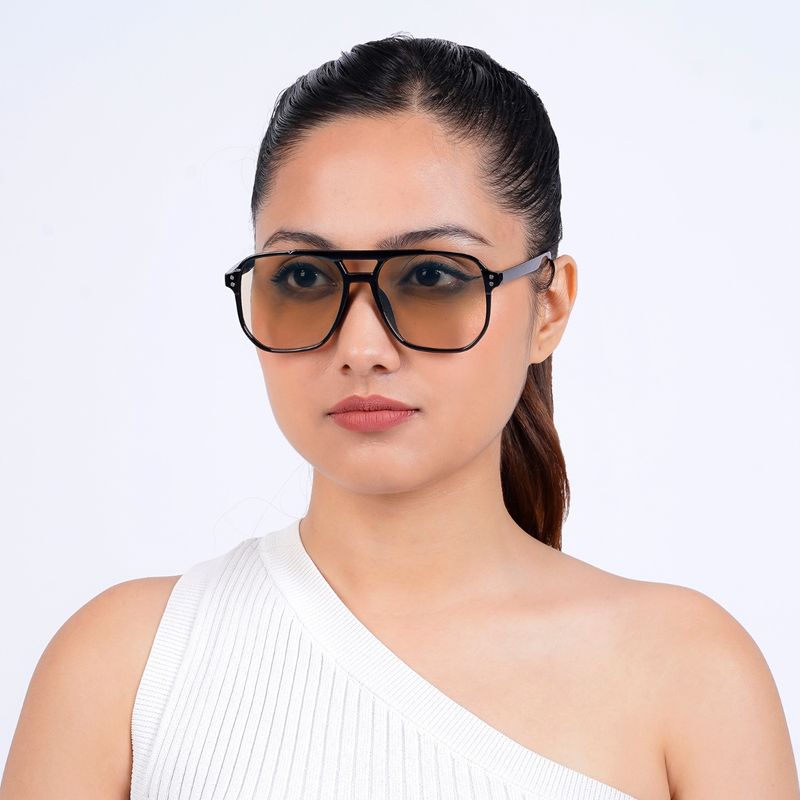 Buy Joker & Witch Urbana Black and Brown Rectangular Aviators (53) Online