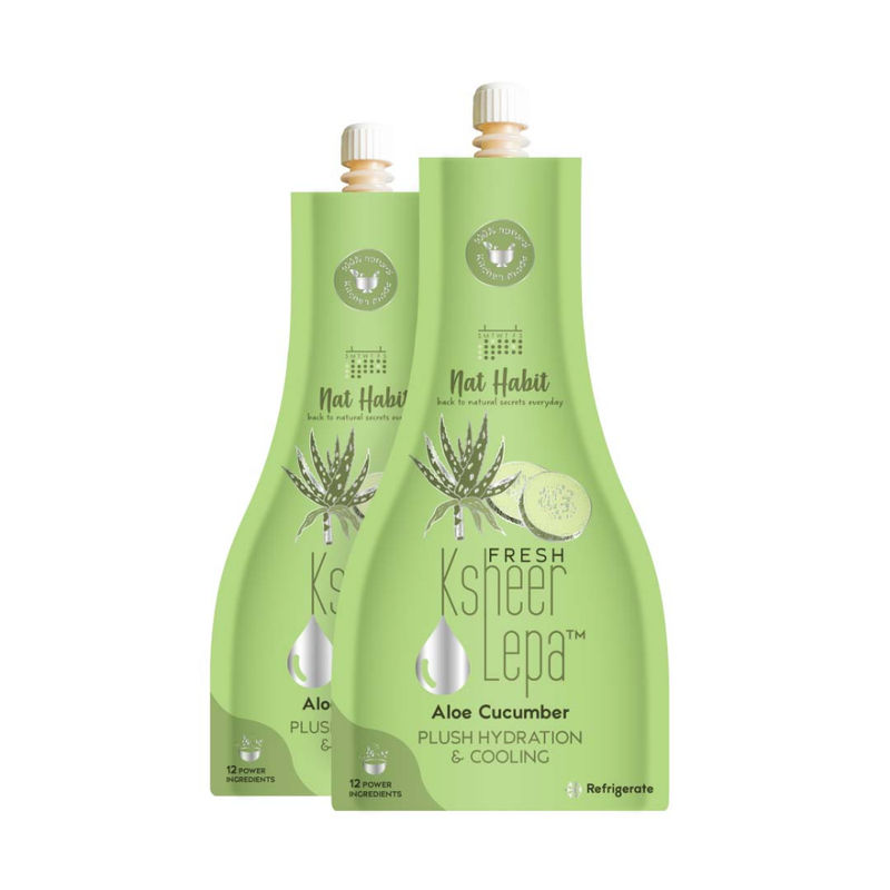Nat Habit Fresh Aloe Cucumber Lepa Ayurvedic Face Pack Mask - Pack of 2 ...