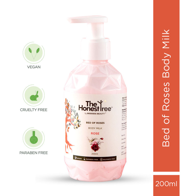 Buy The Honest Tree by Boddess Beauty Bed Of Roses Body Milk Online