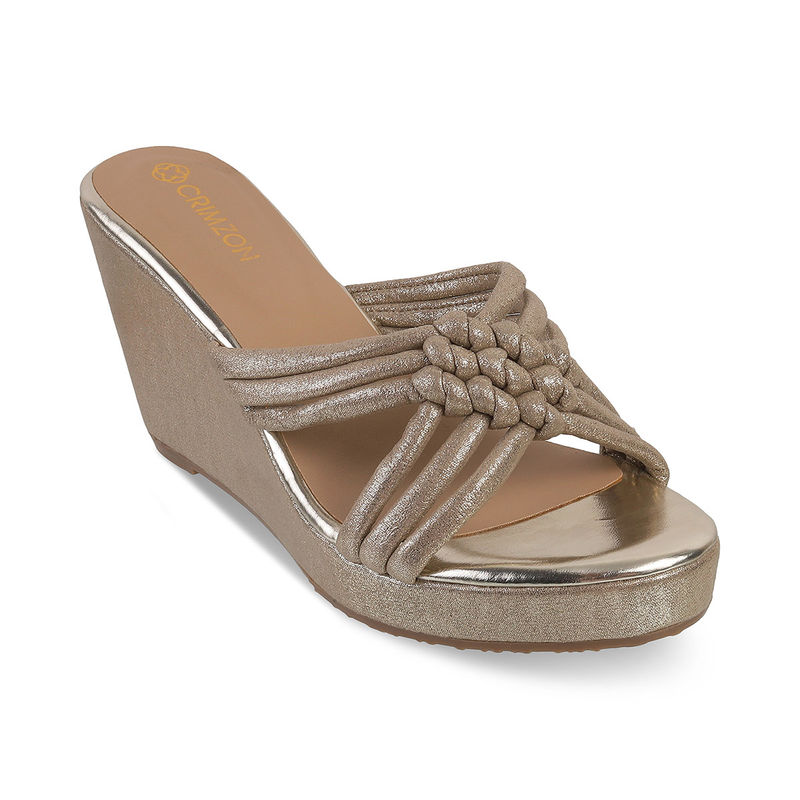 Buy Crimzon Gold Noor Round Toe Wedges Online