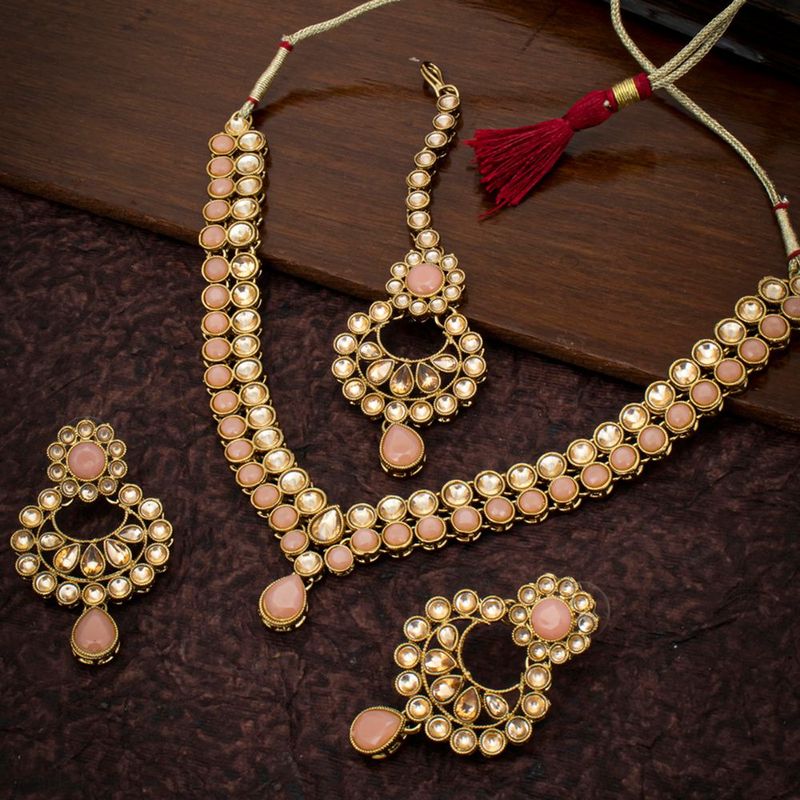 Buy Sukkhi Astonish Lct Gold Plated Choker Necklace Set Skr73352 Online