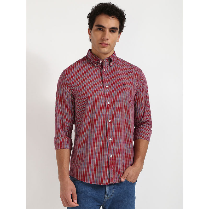 Buy Tommy Hilfiger Mens Red Checks Shirt Online