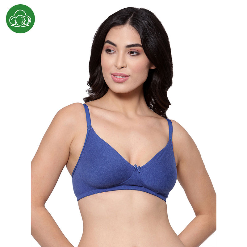 Buy Inner Sense Organic Cotton Antimicrobial Seamless Everyday Bra-Blue Online