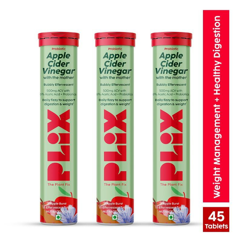 Buy Plix Probiotics+ ACV Apple Cider Vinegar Effervescent Tablets ...