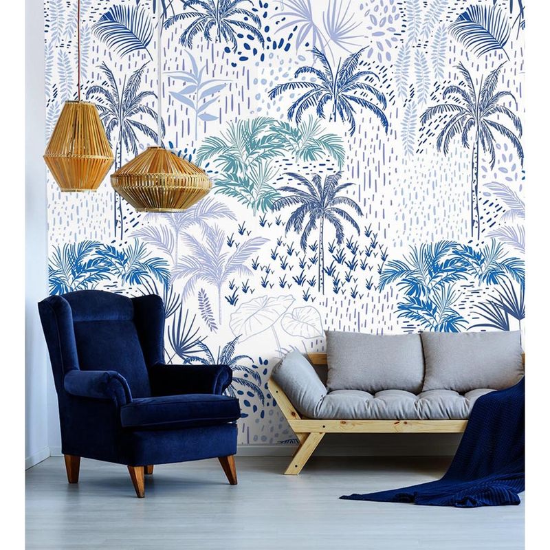 Buy Space of Joy Tropical Palm Vector Self Adhesive Home Decor ...