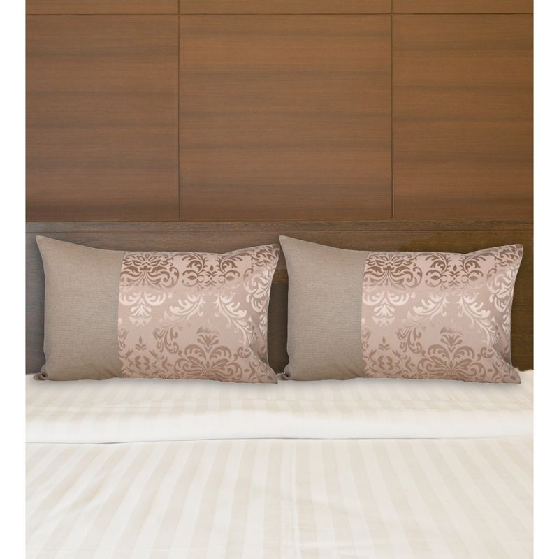 Buy Sivya by Home Cotton Pillow Cover 18x27 Inch, Gold Pack of 2 Online
