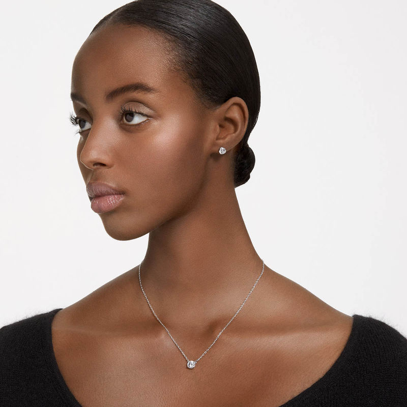 Buy SWAROVSKI Rhodium Plated Round Cut White Stella Jewellery Set Online Buy SWAROVSKI Rhodium Plated Round Cut White Stella Jewellery Set Online