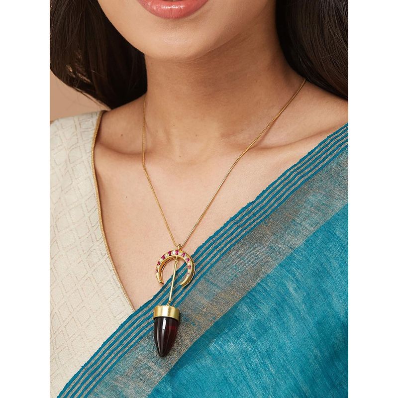 Buy Fabindia Red Metal Long Necklace Online