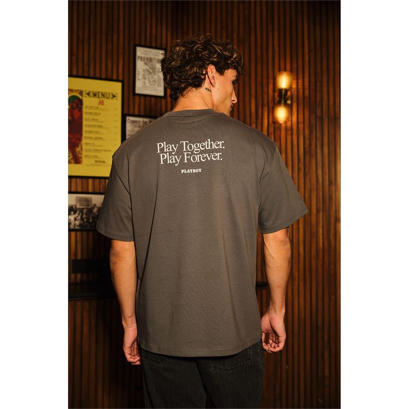 Buy Bonkers Corner Men Grey Cotton Typography Regular Fit T-Shirt Online
